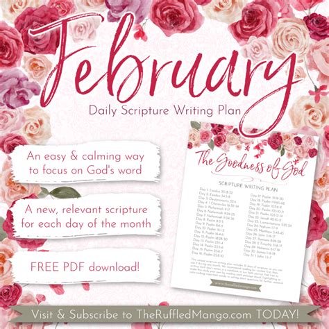 February Scripture Writing Plan The Goodness Of God The Ruffled Mango