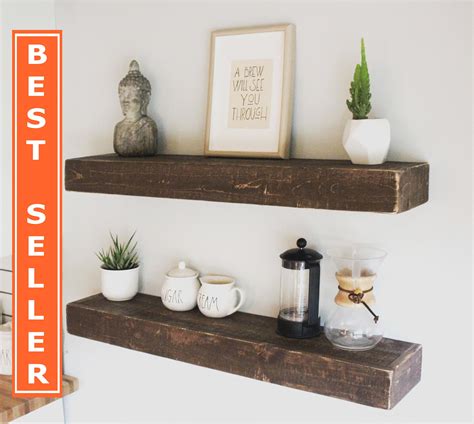 Mini Floating Shelf Wooden Floating Shelf Natural Mini Floating Shelf Modern Shelving Deep