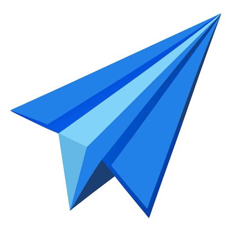 색 배경 에 현실적 인 파란색 종이 비행기 프리미엄 벡터