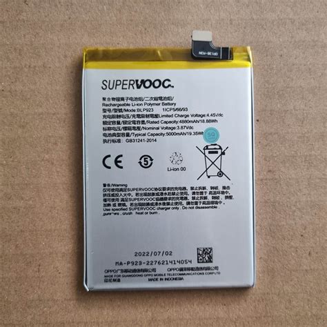 Baterai HP OPPO A57 4G A57 5G 2022 ORIGINAL 100 BLP923 Batu Battery Batrei Batere Batrai
