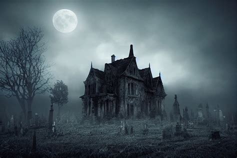 Haunted House Halloween Graveyard Free Photo On Pixabay