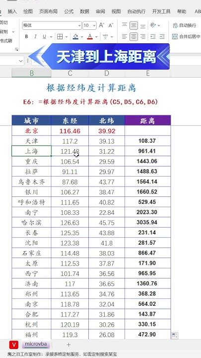 Excel函数：根据经纬度计算距离 Youtube