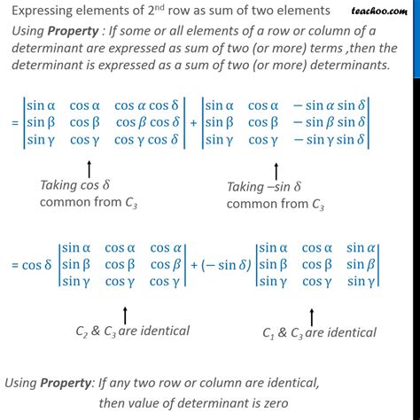Misc 15 Using Properties Of Determinants Prove Sin Cos