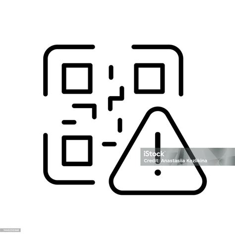 Codes Qr Avec Icône De Ligne De Panneau Davertissement Autocollant Étiquetage Du Produit