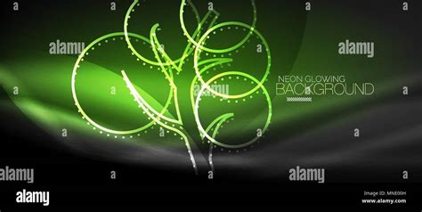 Vector Neon Glowing Tree Background Vector Neon Glowing Tree Nature Environmental Background