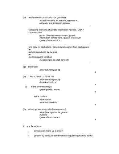 Igcse Cie A3 Exam Sheet Inheritance Teaching Resources