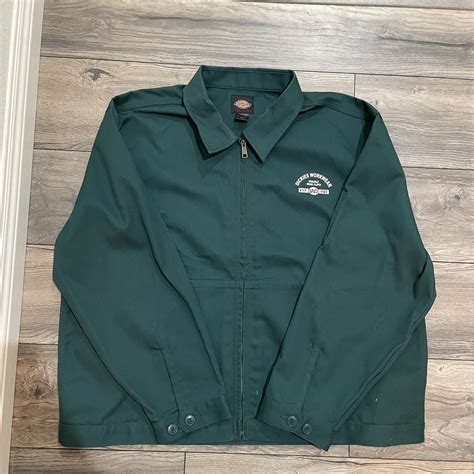 Green Dickies Graphic Eisenhower Jacket Workwear Depop