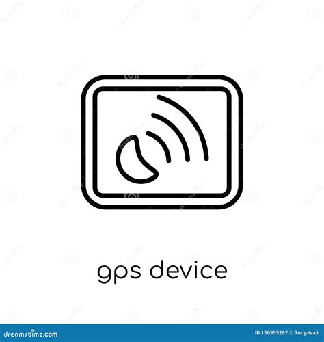 Gps Device Icon Trendy Modern Flat Linear Vector Gps Device Icon On White Background From Thin