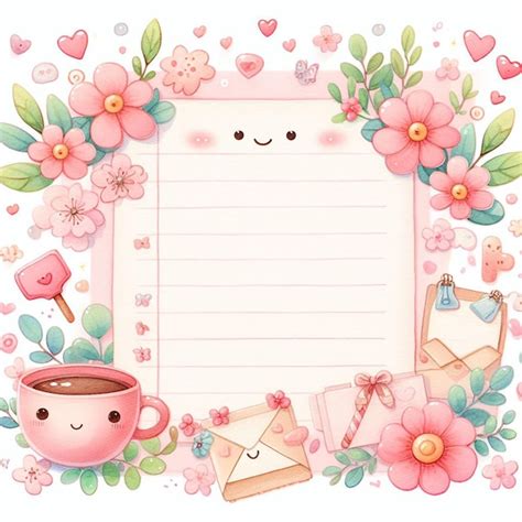 Premium Photo Cute Pink Note Writing Paper