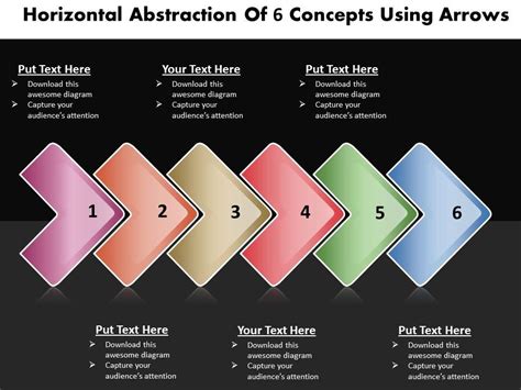 Business PowerPoint Templates Horizontal Abstraction Of Concepts Using Arrows Sales PPT Slides