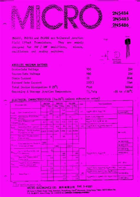 2n5486737815pdf Datasheet Download Ic On Line