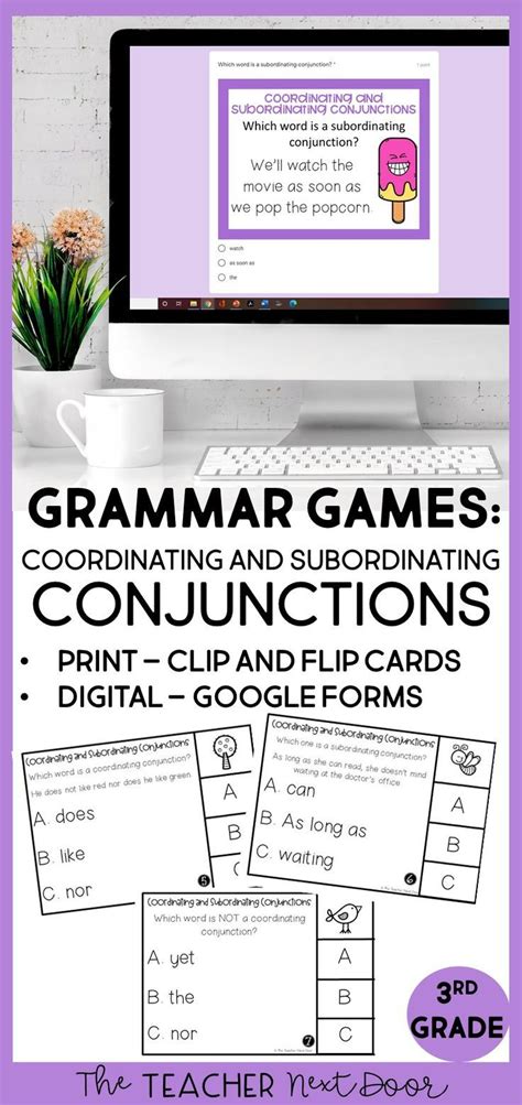 Coordinating And Subordinating Conjunctions Game Print And Digital
