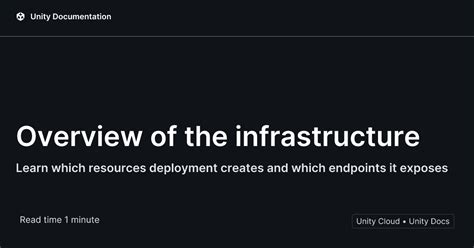 Overview Of The Infrastructure • Unity Cloud • Unity Docs