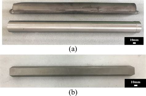 A Sintered Tungsten Heavy Alloy Bar Upper And Machined Round Bar Download Scientific Diagram