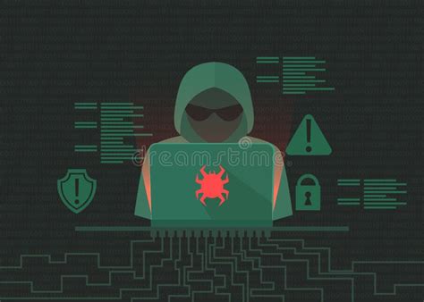 Hacker Activity Banner Programmer Writes Viruses And Hacks Dos Attack