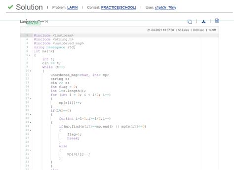 Help With Lapindromes Code Lapin Codechef Discuss