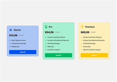 Pricing Cards Ui Behance