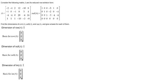 Solved Consider the following matrix Λ and its reduced Chegg