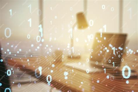 Premium Photo Creative Abstract Binary Code Hologram On Modern Computer Background Ai And