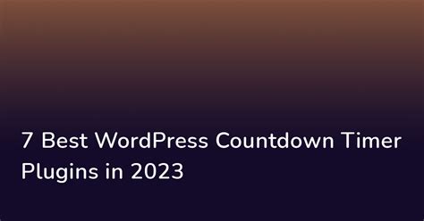 Best WordPress Countdown Timer Plugins In