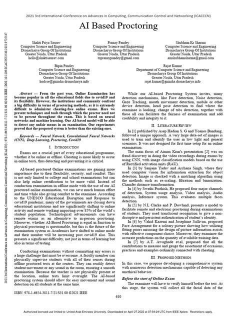 ai based proctoring pdf deep learning artificial intelligence