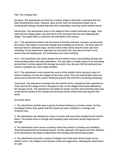 The Howling Void Pdf