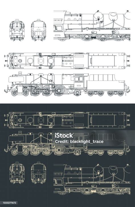 증기 기관차 청사진 기차에 대한 스톡 벡터 아트 및 기타 이미지 기차 증기 기관차 드로잉 Istock