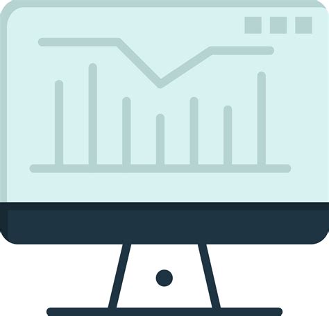 Computer Static Graph Monitor Flat Color Icon Vector Icon Banner