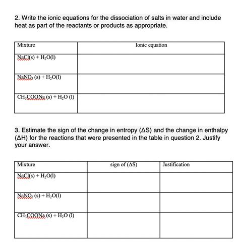Solved Lab 11 Enthalpy And Entropy Data Mixture Initial