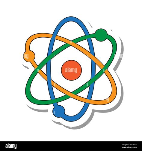 Physical Structure Of Proton Atom Flat Paper Sticker Stock Vector Image