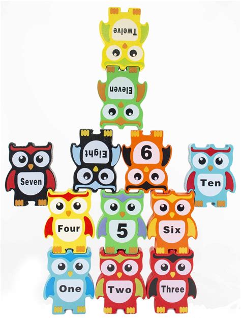 Wooden Owl Stacking Kleine Muis
