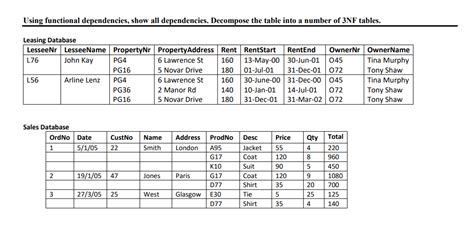Solved Using Functional Dependencies Show All Dependencies