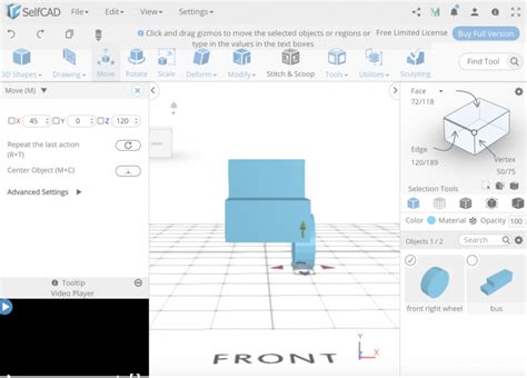 learn selfcad 3d modeling design a bus custom maker pro