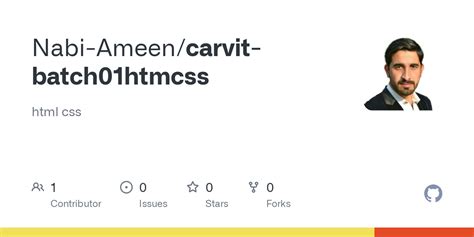 Github Nabi Ameen Carvit Batch Htmcss Html Css
