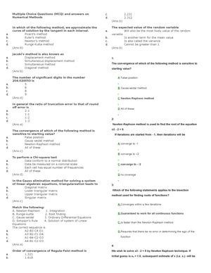 NA Numerical Analysis USTP Studocu