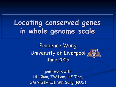 Ppt Locating Conserved Genes In Whole Genome Scale Powerpoint