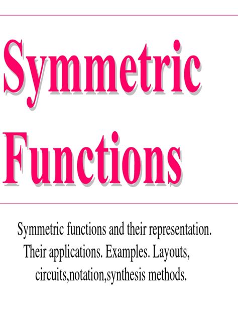 symmetric functions and their representation their applications