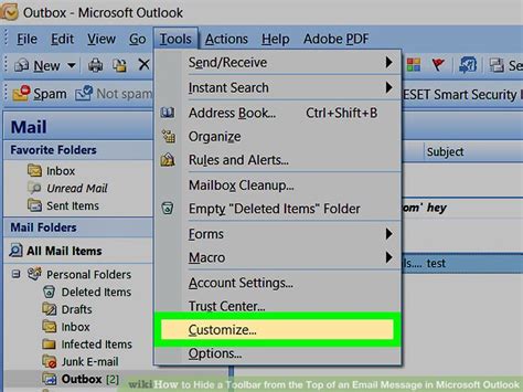 How To Hide A Toolbar From The Top Of An Email Message In Microsoft Outlook
