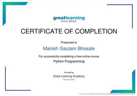 manish bhosale on linkedin python programming certification