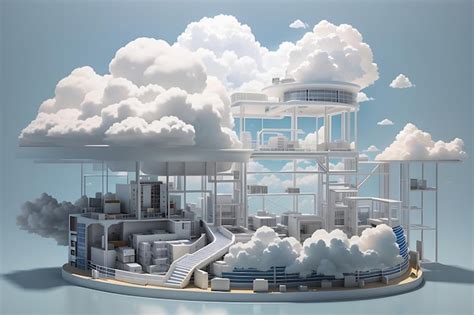 Premium Ai Image Cloud Computing Technology Green Technology