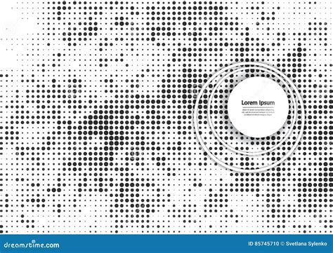 Vector Illustration With Halftone Pattern Black And White Abstract