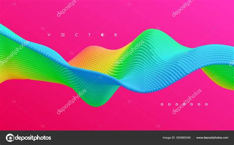 Wavy Background Array Dynamic Emitted Particles Wave Formed Many
