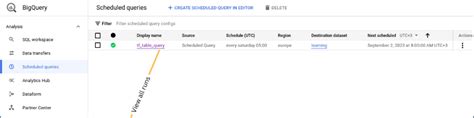 scheduled queries in bigquery