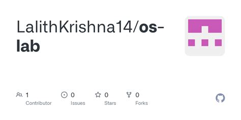 GitHub LalithKrishna Os Lab