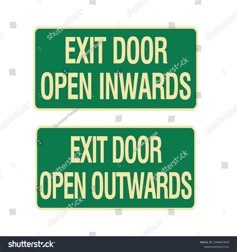 Exit Door Open Inwards Exit Door Stock Vector Royalty Free