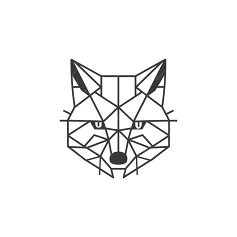 Geometric Fox Face With Sharp Lines Premium Ai Generated Vector