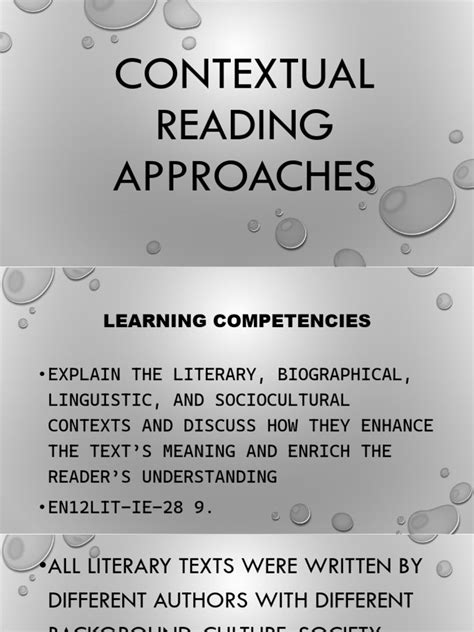 Contextual Reading Approaches Pdf Biography Psychology