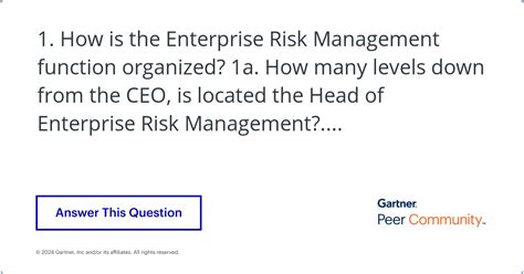 1 How Is The Enterprise Risk Management Function Organized 1a How Many Levels Down From The