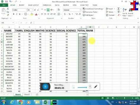 RANK FORMULA IN EXCEL TAMIL YouTube