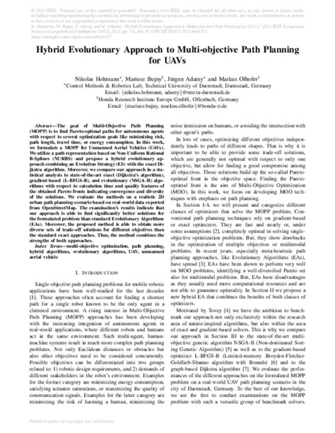 Pdf Hybrid Evolutionary Approach To Multi Objective Path Planning For Uavs